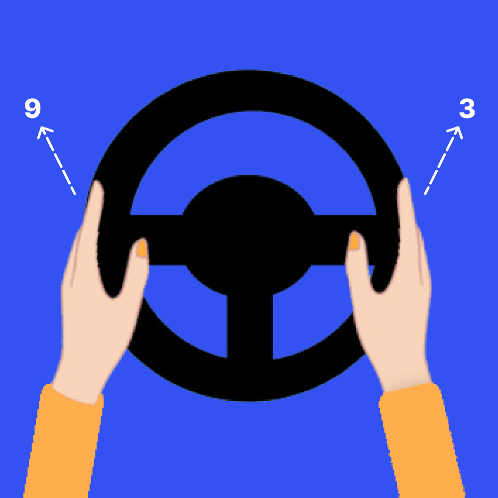 Steering Wheel Hand Position: 10 and 2 vs. 9 and 3